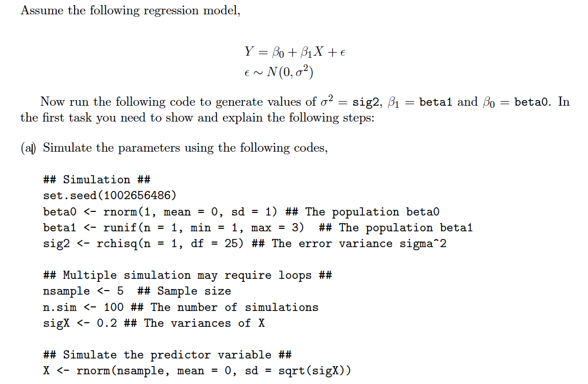 Solved Assume the following regression model, Y = Bo + B1X + | Chegg.com