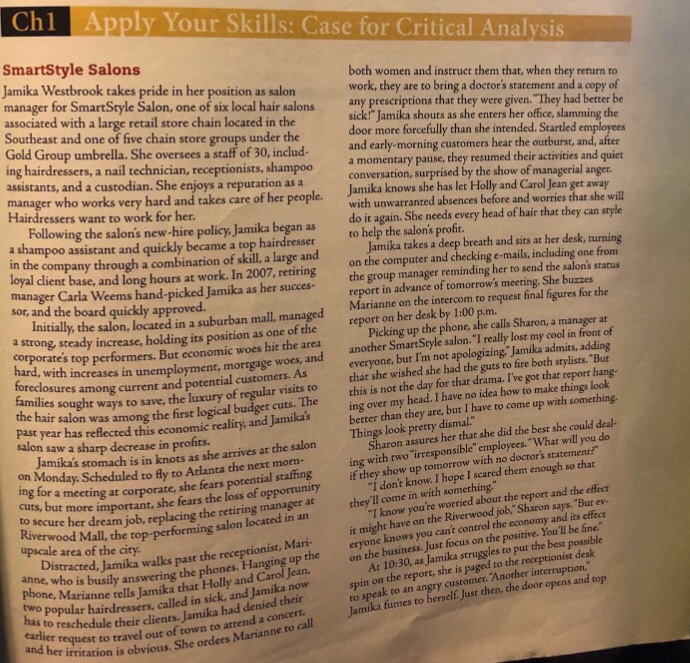 Solved ChlApply Your Skills: Case for Critical Analysis | Chegg.com