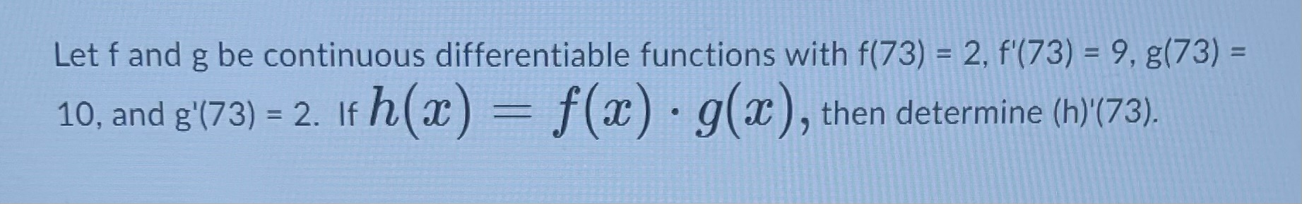 Solved Let f ﻿and g ﻿be continuous differentiable functions | Chegg.com