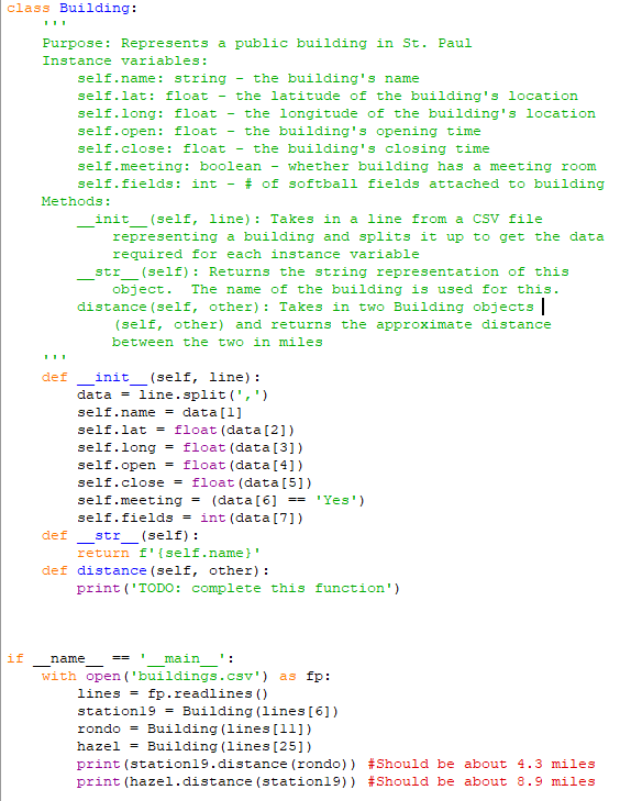 Solved You'll notice that one method has been left for you | Chegg.com