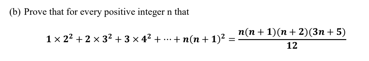 Solved (b) ﻿Prove that for every positive integer n | Chegg.com