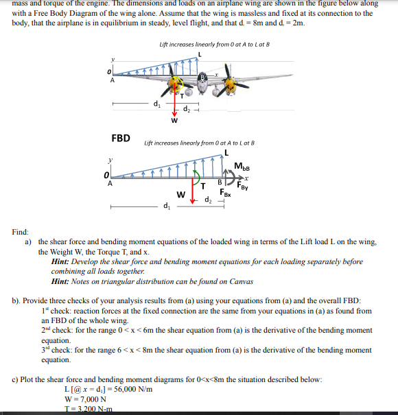 Solved mass and torque of the engine. The dimensions and | Chegg.com