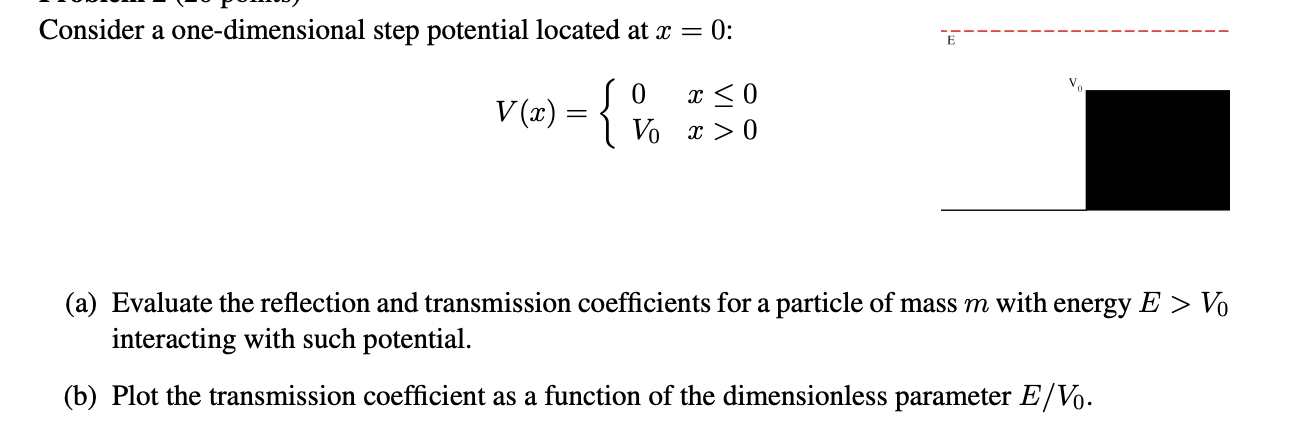 Solved Consider a one-dimensional step potential located at | Chegg.com