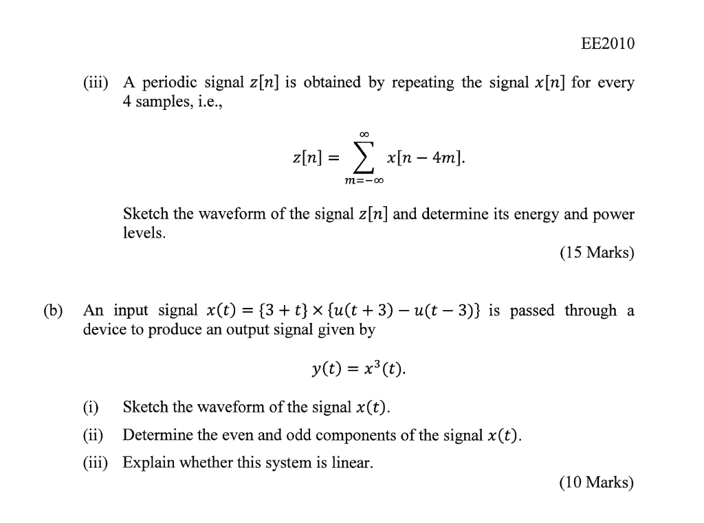 Solved 1. (a) Consider a discrete-time signal given by x[n] | Chegg.com