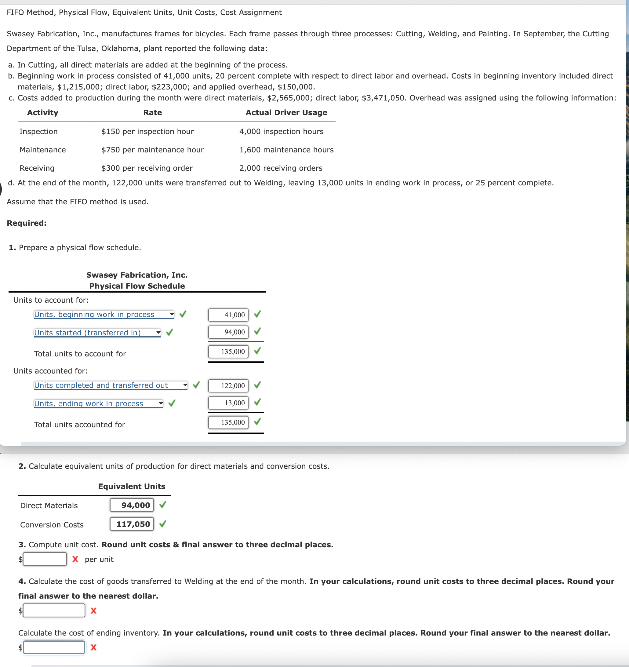 Solved Calculate equivalent units of production for direct | Chegg.com