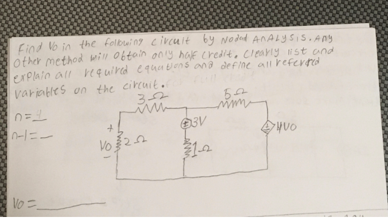 Solved Find V0 in the following circuit by nodad AnALysis. | Chegg.com