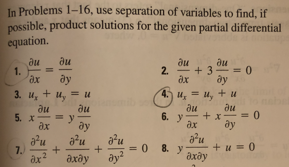 IN MATLAB, for problems 5 and 7, use separation of | Chegg.com
