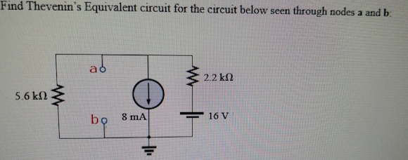 Solved Find Thevenin's Equivalent circuit for the circuit | Chegg.com