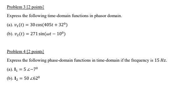 Solved Problem 3 [2 points) Express the following | Chegg.com