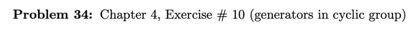 Problem 34: Chapter 4, ﻿Exercise # 10 (generators in | Chegg.com