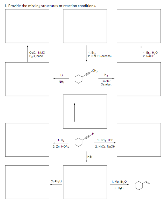 Solved 1. Provide the missing structures or reaction | Chegg.com
