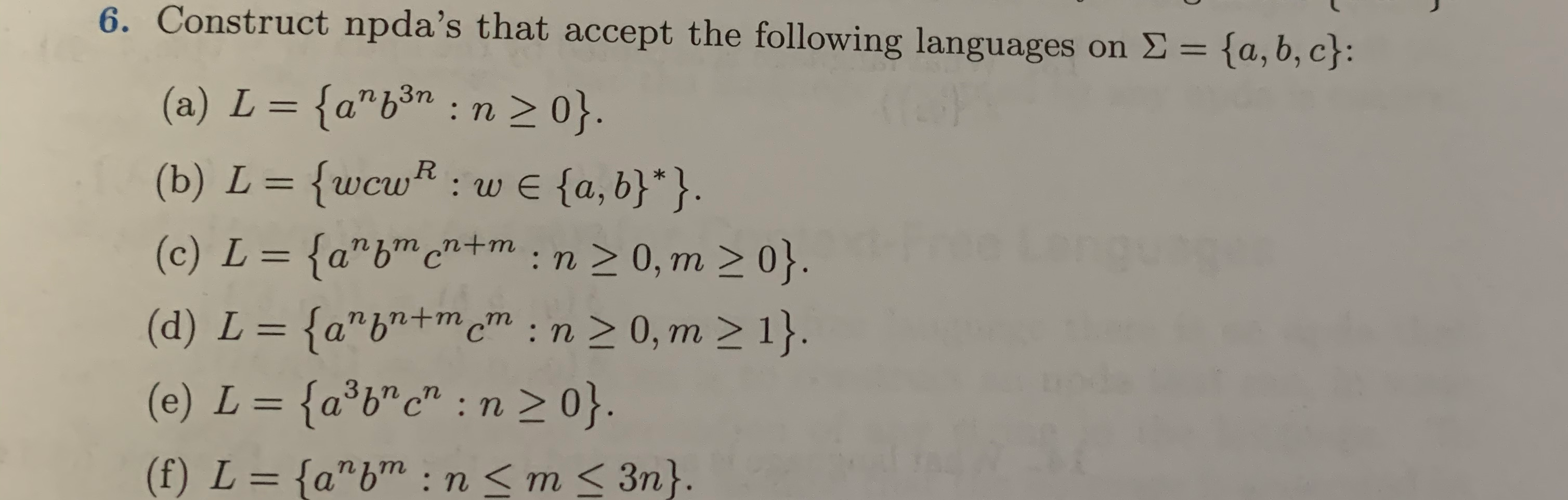 Solved 6 Construct Npdas That Accept The Following 