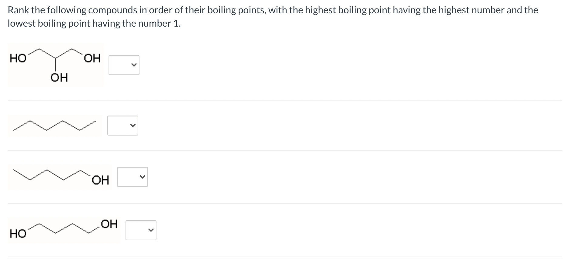 Solved Rank the following compounds in order of their | Chegg.com