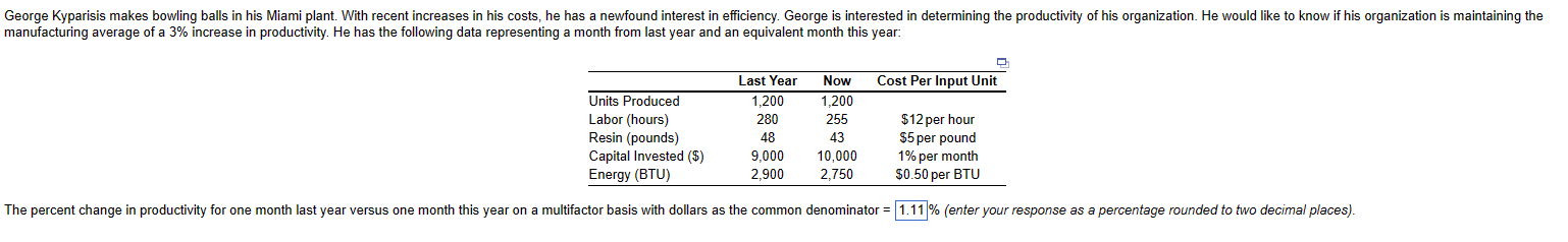 Solved manufacturing average of a 3% ﻿increase in | Chegg.com