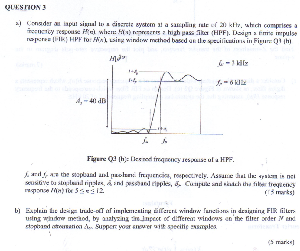 Solved a) Consider an input signal to a discrete system at a | Chegg.com