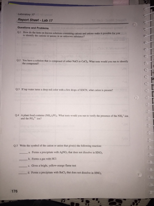 Solved Report Sheet-Lab 17 Questions and Problems Q.1 How do | Chegg.com