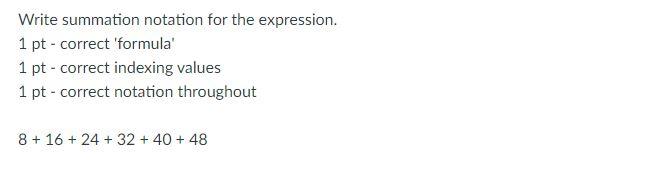 Solved Write summation notation for the expression. 1 pt - | Chegg.com