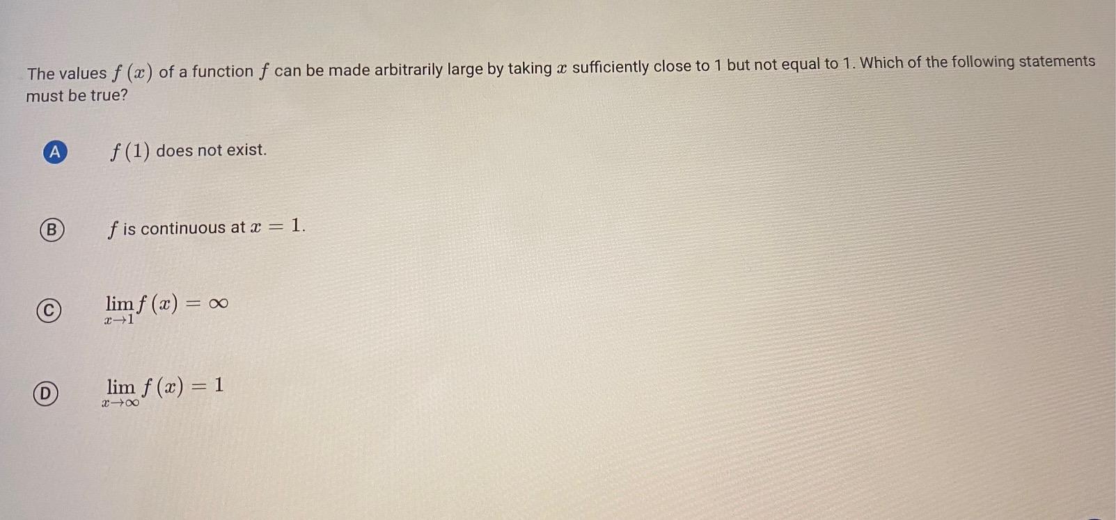 Solved The values f(x) of a function f can be made | Chegg.com