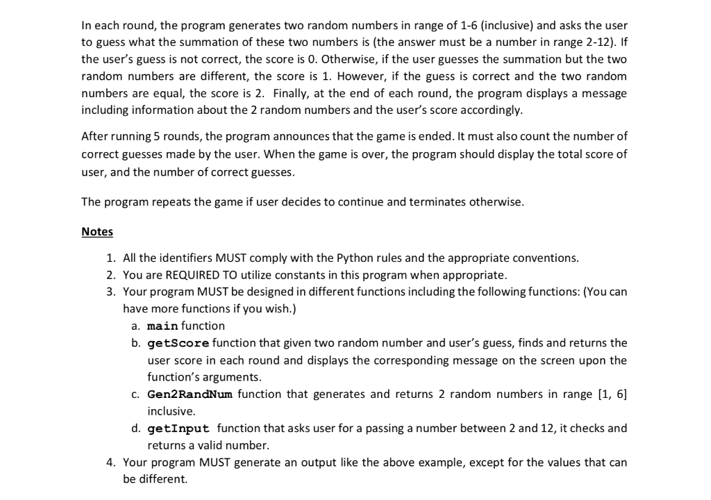 Solved In Each Round The Program Generates Two Random