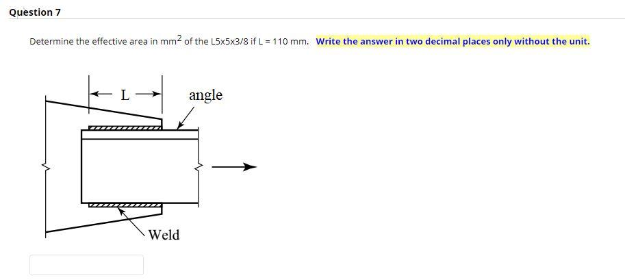 Solved Question 7 Determine the effective area in mm2 of the | Chegg.com
