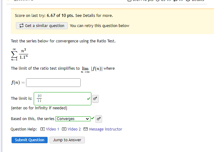 Solved Score on last try: 6.67 of 10 pts. See Details for | Chegg.com