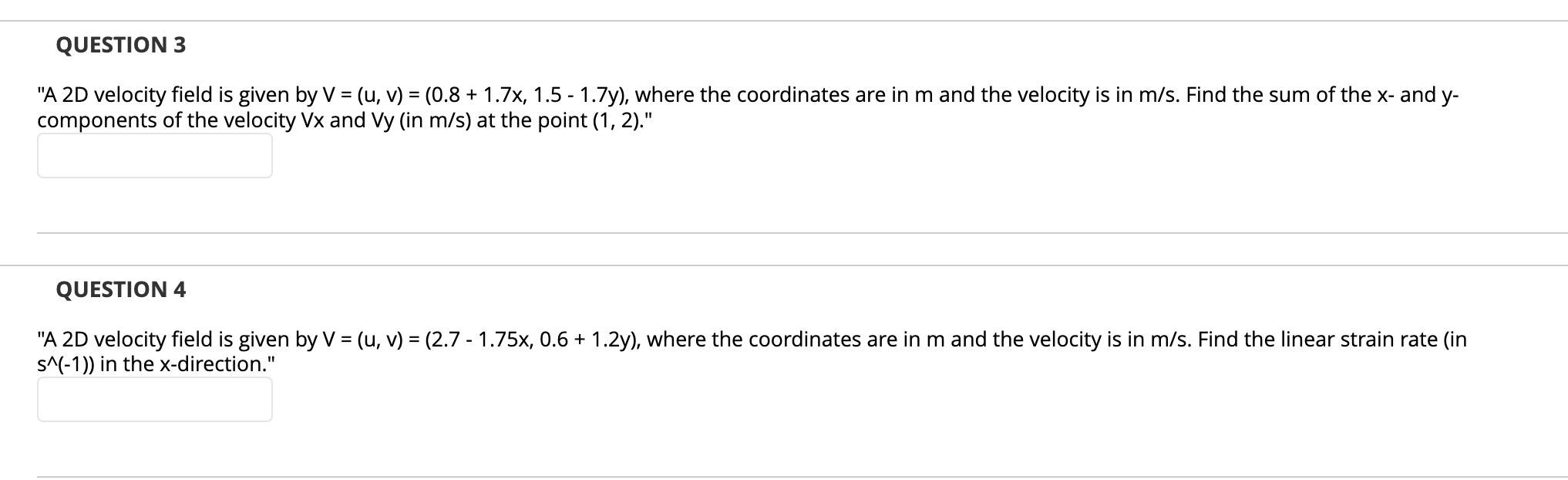 Solved "A 2D velocity field is given by | Chegg.com
