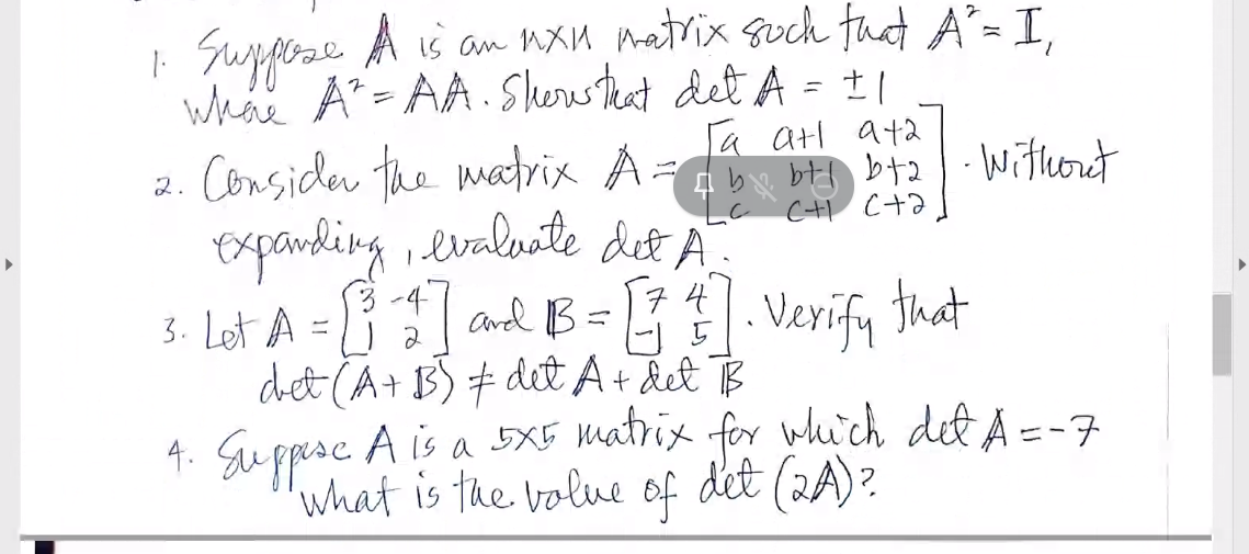 Solved Ta ar ata 2. 1. Suppose A is an amu, matrix such that | Chegg.com