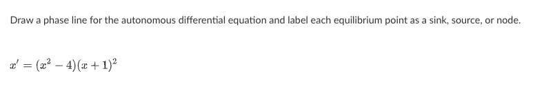 Solved Draw a phase line for the autonomous differential | Chegg.com