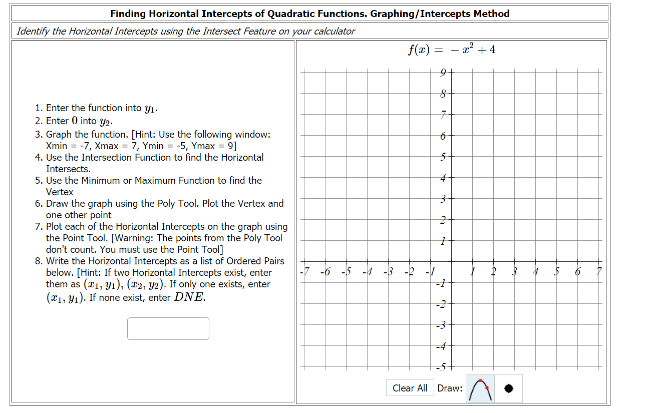 Solved Finding Horizontal Intercepts of Quadratic Functions. | Chegg.com