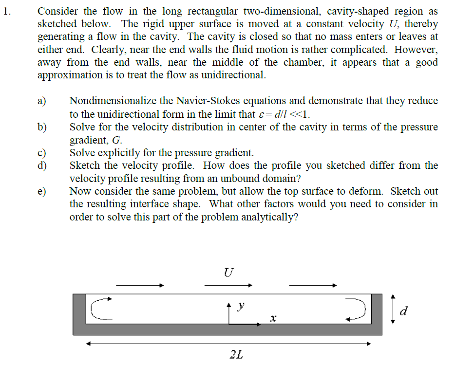 1. Consider the flow in the long rectangular | Chegg.com