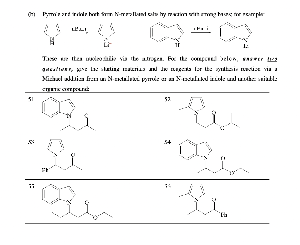 Solved Pyrrole and indole both form N-metallated salts by | Chegg.com