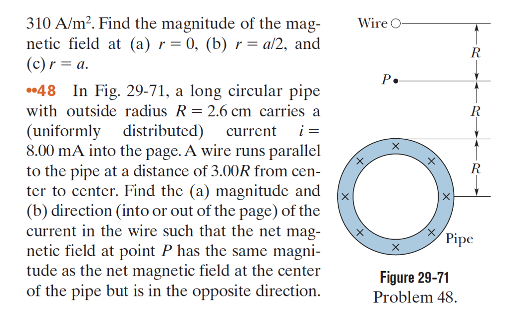 Solved In Fig. 29-71, a long circular pipe with outside | Chegg.com