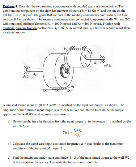 Problem 4 Consider the two rotating components with | Chegg.com