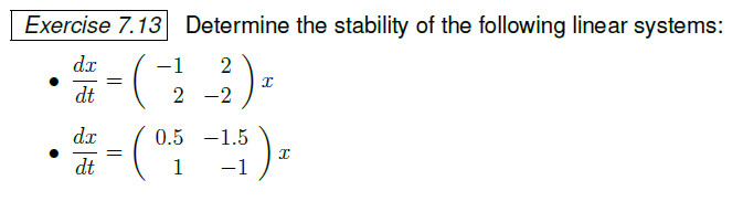 Solved Exercise 7.13 Determine the stability of the | Chegg.com