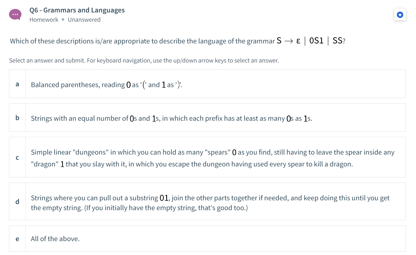 Solved Q6 - Grammars and Languages Homework • Unanswered | Chegg.com