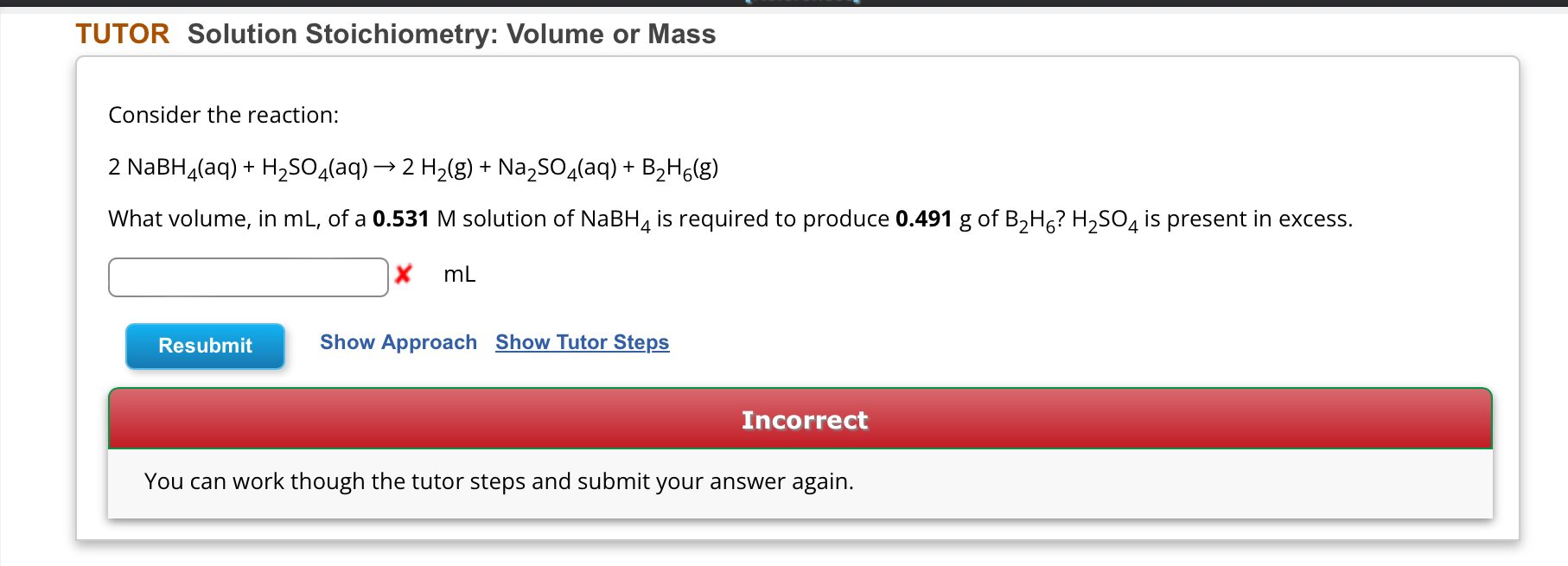 Solved TUTOR Solution Stoichiometry: Volume or MassConsider | Chegg.com