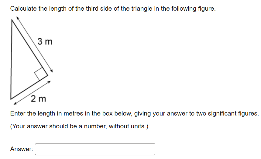 Solved Calculate the length of the third side of the | Chegg.com
