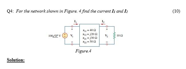 Solved Q4: For the network shown in Figure. 4 find the | Chegg.com