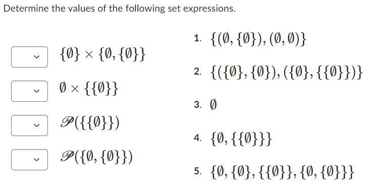 Solved Determine the values of the following set | Chegg.com