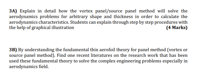3A) Explain in detail how the vortex panel/source | Chegg.com