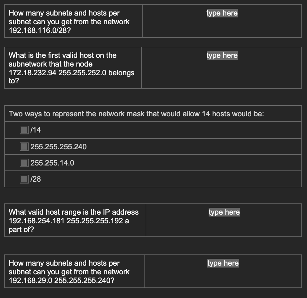Solved How many subnets and hosts per subnet can you get | Chegg.com