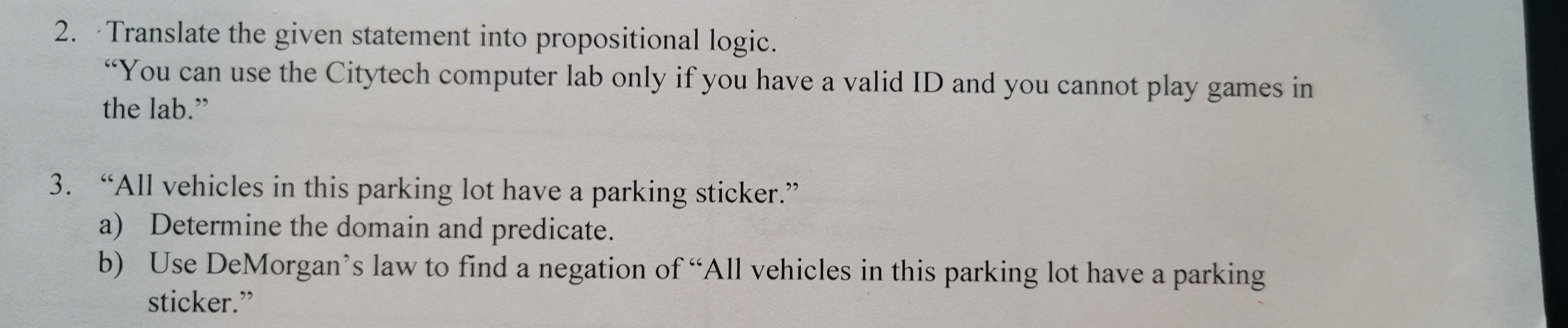 Solved 2. Translate the given statement into propositional | Chegg.com