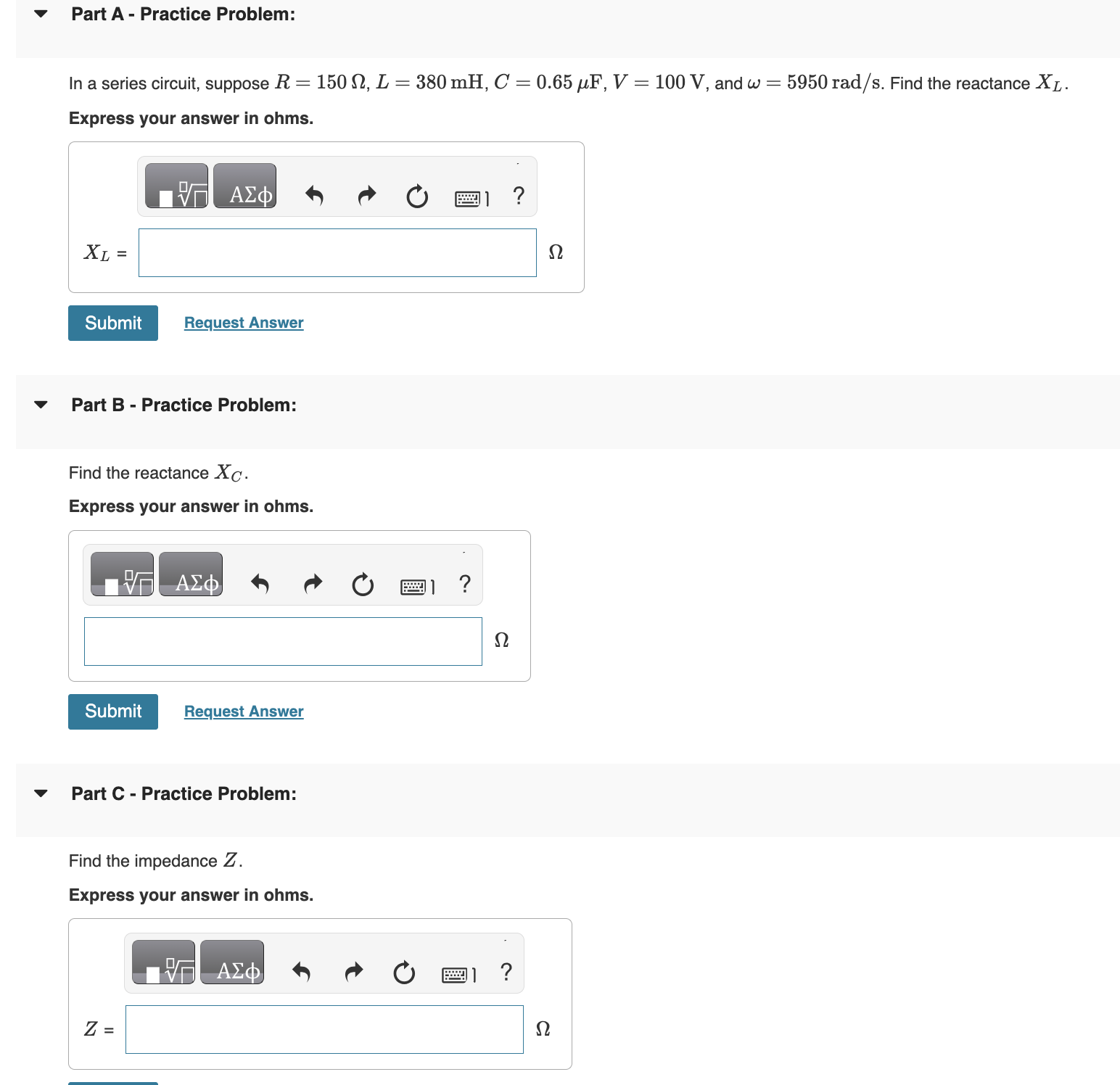 Solved Part A - ﻿Practice Problem:In a series circuit, | Chegg.com