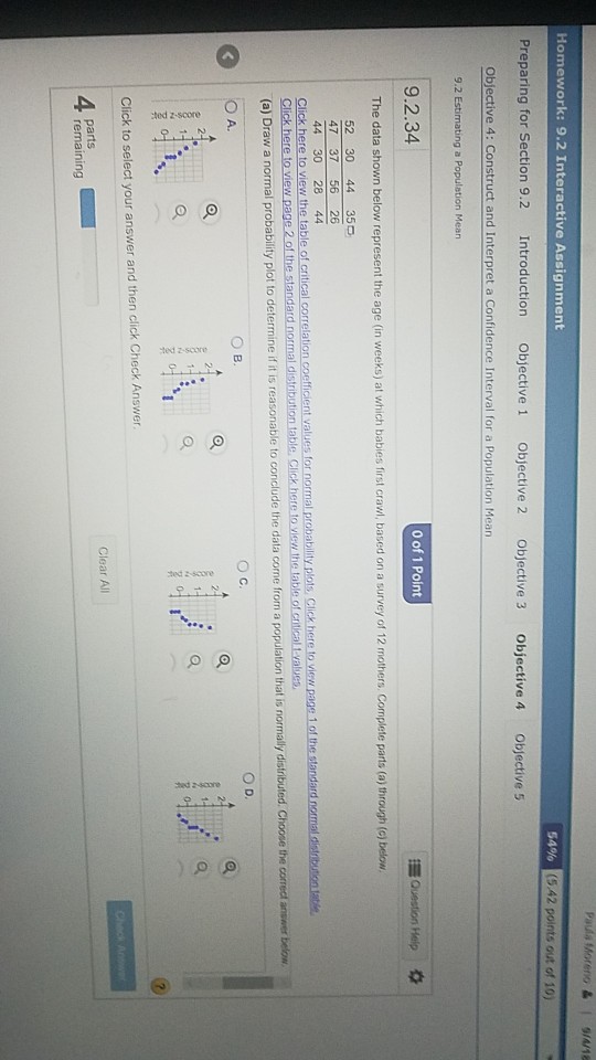 Solved Homework: 9.2 Interactive Assignment 54%( (5.42 | Chegg.com