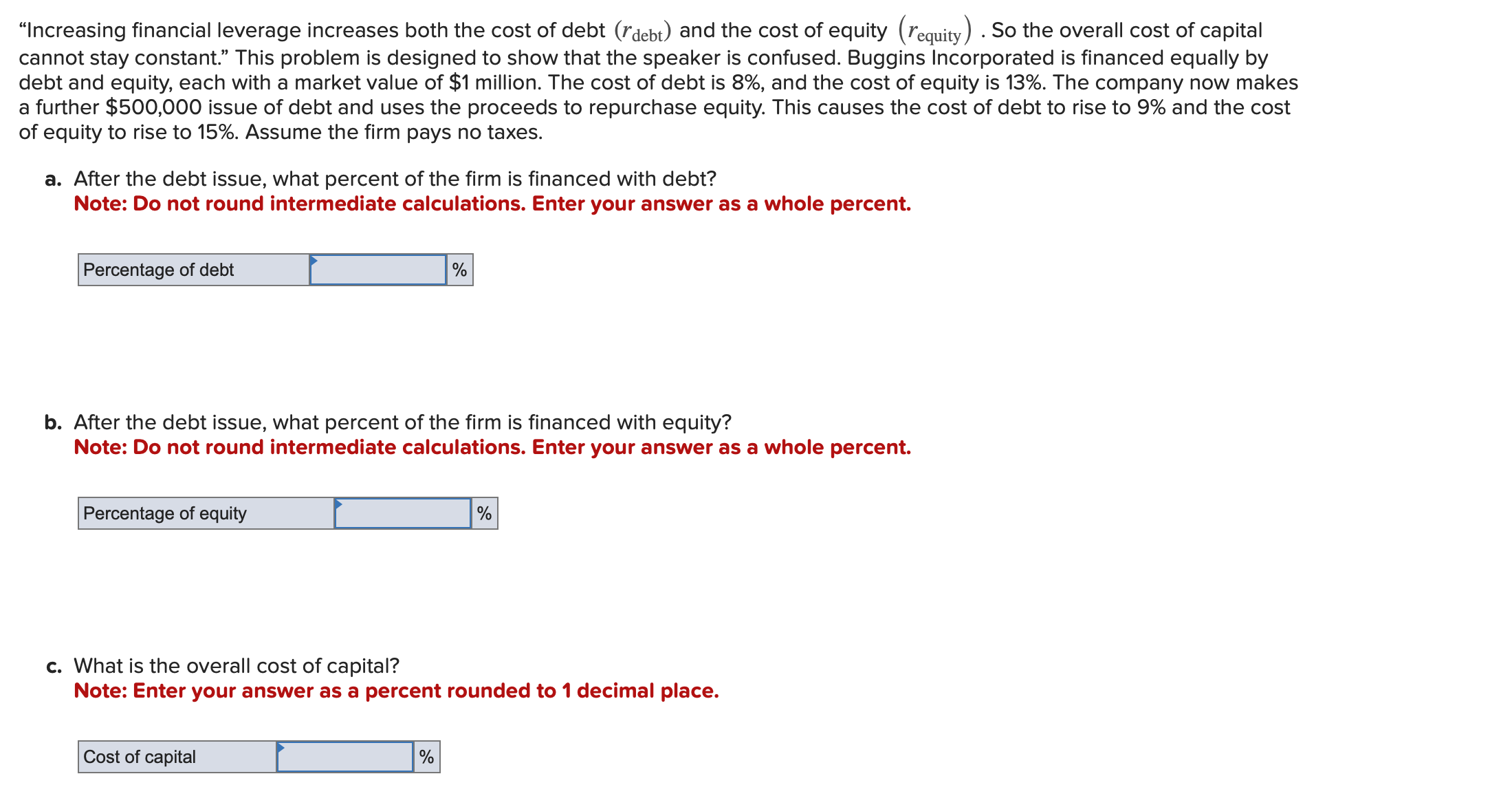 Solved "Increasing financial leverage increases both the | Chegg.com