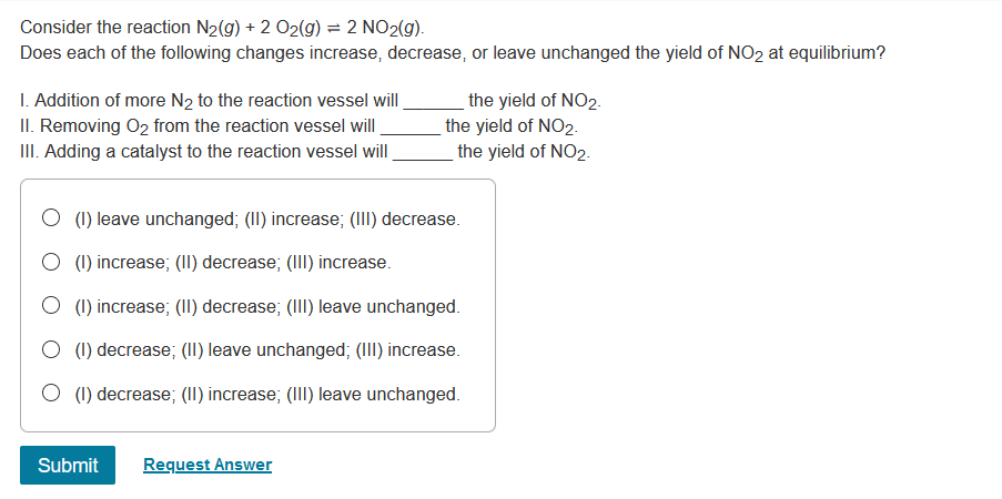 Solved Consider the reaction N2(g) + 2 O2(g) = 2 NO2(g). | Chegg.com