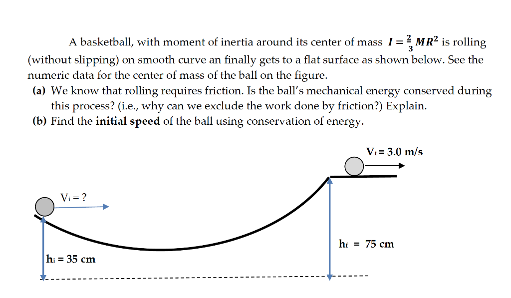 Solved A basketball, with moment of inertia around its | Chegg.com