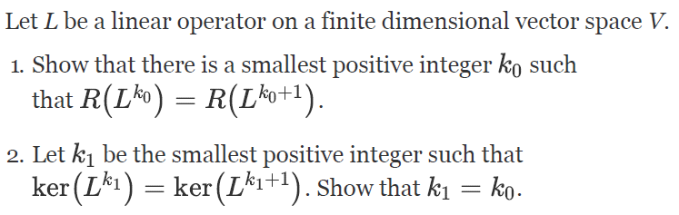 Solved Let L ﻿be a linear operator on a finite dimensional | Chegg.com