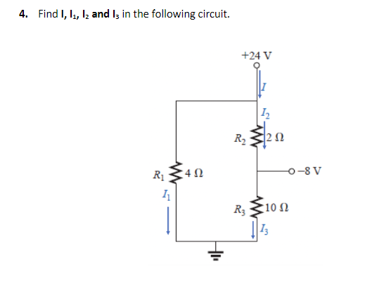 Solved Find I,I1,I2 ﻿and I3 ﻿in the following circuit. | Chegg.com