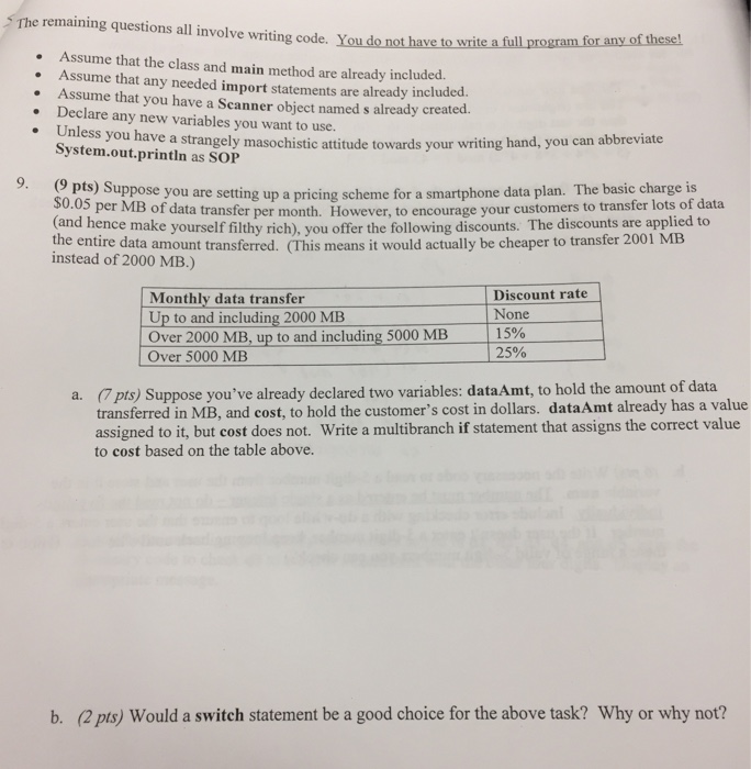 Solved The remaining questions all involve writing code. Yon | Chegg.com